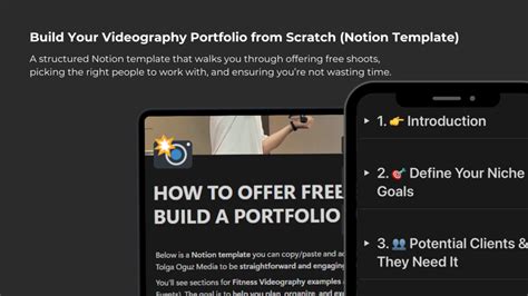Build Your Videography Portfolio From Scratch Notion Template Free
