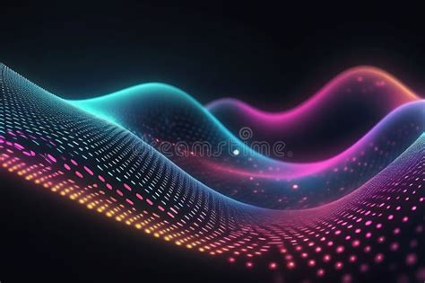 3d Abstract Waves Big Data Visualization Pulsating And Floating Waves Technology Background