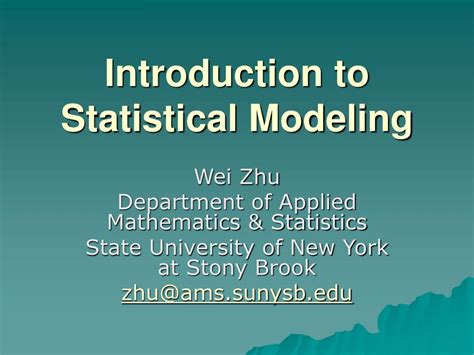 Ppt Introduction To Statistical Modeling Powerpoint Presentation
