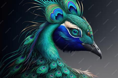Premium Ai Image A Peacock With A Blue And Green Feathers
