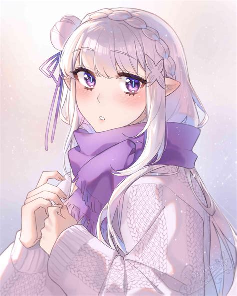 Fanart Of Emilia From Re Zero R Animesketch