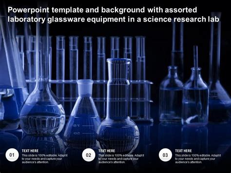 Template And Background With Assorted Laboratory Glassware Equipment In