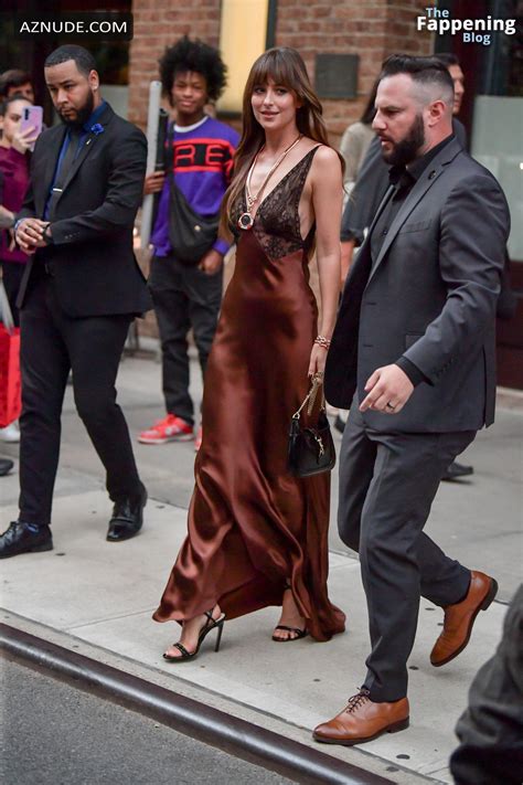 Dakota Johnson Sexy Dazzles In A Hot Copper Silk Gown As She Leaves A