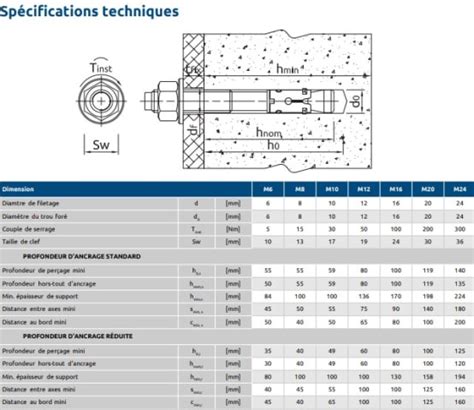 Goujons Dancrage Pour Béton Non Fissuré 10x95 Boîte De 50 Rawl R