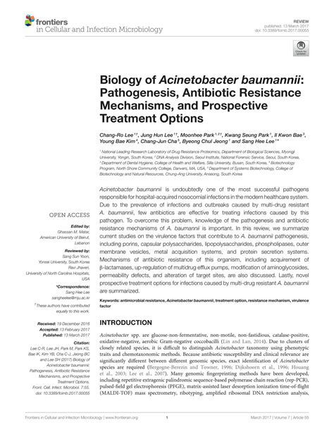 Solution Biology Of Acinetobacter Baumannii Pathogenesis Antibiotic
