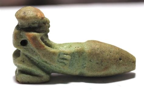 ANCIENT EGYPT PTOLEMAIC B C EROTIC FAIENCE AMULET
