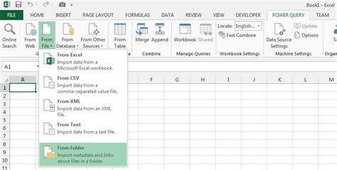 Microsoft Excel Import From Folder Data Source Missing From