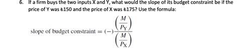 solved if a firm buys the two inputs x and y what would the