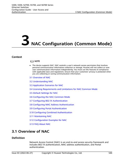 01 03 Nac Configuration Common Mode Pdf Radius Computer Network