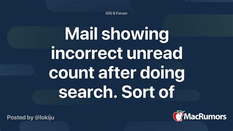 Mail Showing Incorrect Unread Count After Doing Search Sort Of Solved