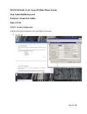 Netw W Lab Report Docx Netw Week Lab Avaya Ip Office
