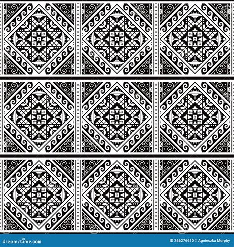 Ukrainian Hutsul Peaster Eggs Pysanky Vector Seamless Folk Art From
