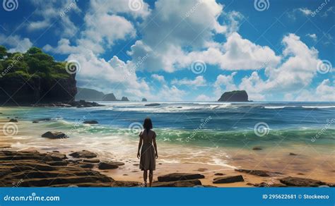 Breathtaking Beach Unreal Engine 5 Rendered Landscape Royalty Free