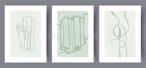 Still Life Lines Chaotic Minimalism Wall Art Print Stock Vector