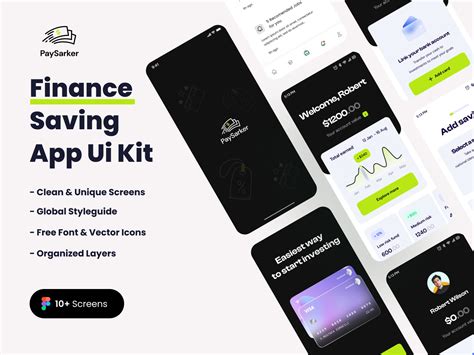 finance saving mobile app ui kit graphic by broclan · creative fabrica