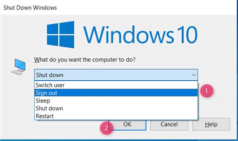 How To Sign Out Log Off From Windows 10