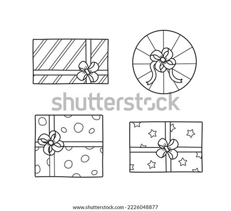 Icons Gifts Bows Vector Doodle Elements Stock Vector Royalty Free Shutterstock