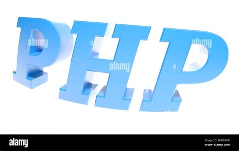PHP Blue Bent Write On White Background 3D Rendering Illustration