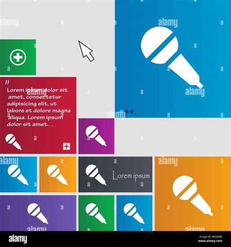 Microphone Icon Sign Buttons Modern Interface Website Buttons With