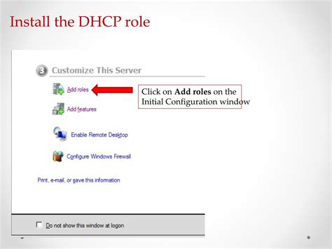 Ppt Installing A Dhcp Server Role On Windows Server 2008 R2 In A Home Network Powerpoint