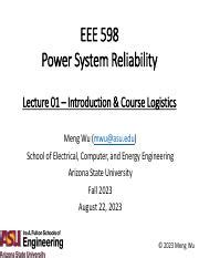 Introduction Quantitative Reliability Analysis Pdf EEE Power System Reliability Lecture