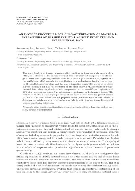 Pdf An Inverse Procedure For Characterization Of Material Parameters