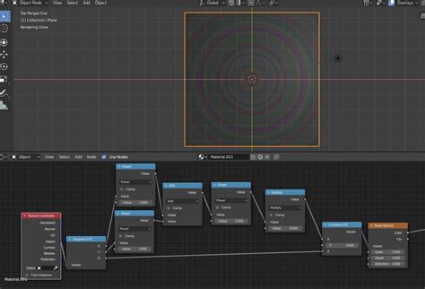 node editor noise texture projecting outward from center point