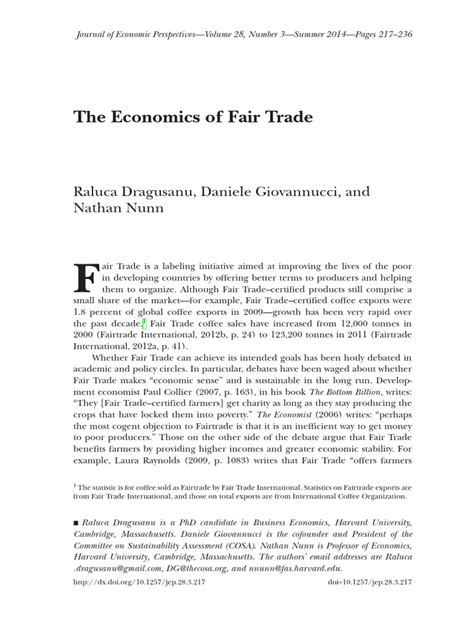 The Economics Of Fair Trade Pdf