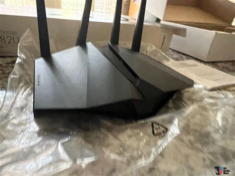Asus Rt Ax82u Router With Small Green Computer 19v Linear Power Supply