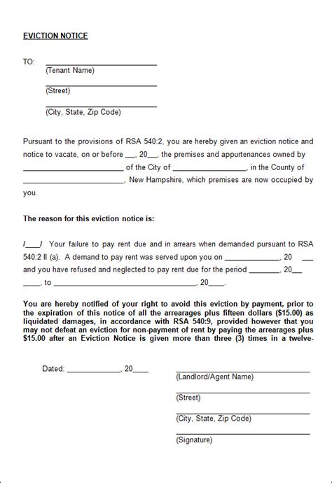 Official Eviction Notice Template