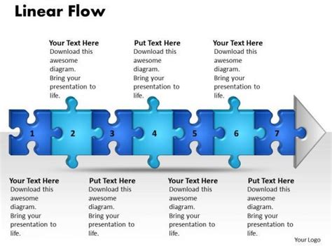 Ppt Linear Flow 7 Stages Style1 PowerPoint Templates