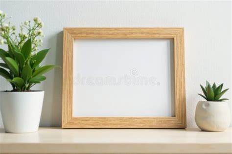 Simple Light Oak Wood Photo Frame Minimalist Design Frame Grain Home Stock Illustration