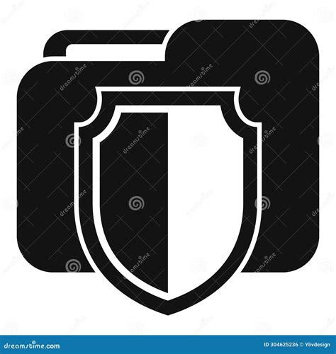 Secured Folder Icon Outline Style Cartoon Vector