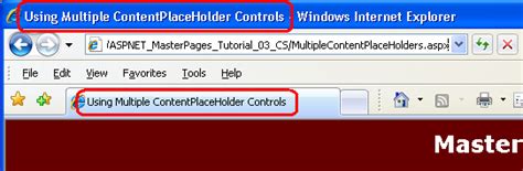 Specifying The Title Meta Tags And Other Html Headers In The Master