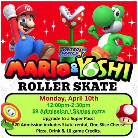 Mario And Yoshi Skate Party United Skates Of America