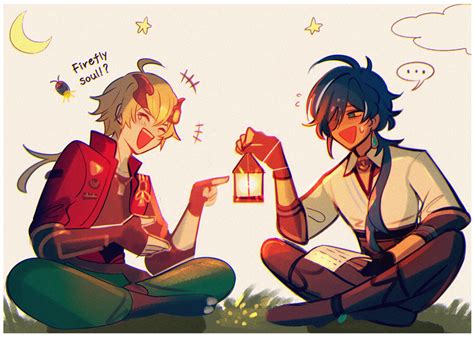 Kaeya And Thoma Genshin Impact Drawn By Enpitsu01 Danbooru