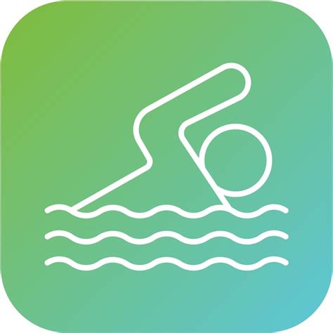 Estilo del icono de natación Vector Premium