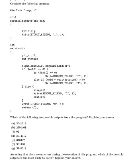 Solved Consider The Following Program Include Csapp H Chegg