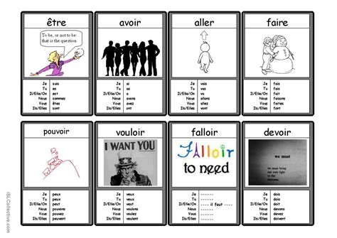 Cartes De Verbes Irr Guliers Fiche D Exercices Fiches P Dagogiques