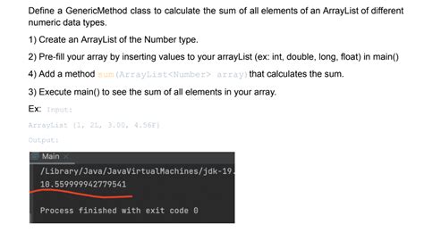 Solved Define A GenericMethod Class To Calculate The Sum Of Chegg Com