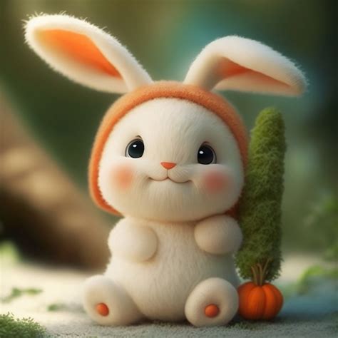 Free Photo Cute Ai Generated Cartoon Bunny
