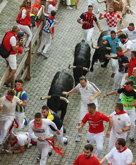 Sexto encierro de San Fermín con toros de la ganadería Jandilla
