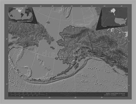 Alaska United States Of America Bilevel Labelled Points Of Ci Stock