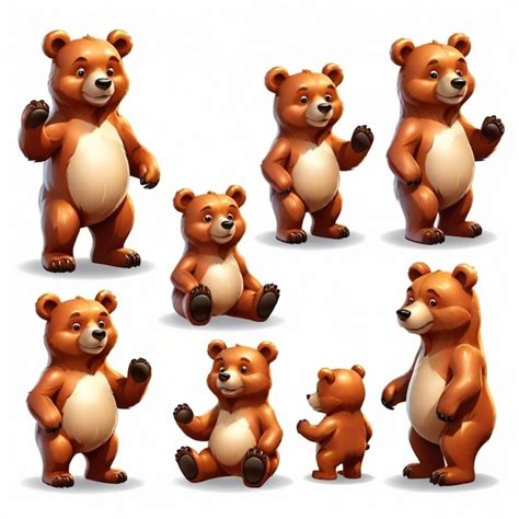 Premium Vector Four Different Types Of Bears Including One Of Which