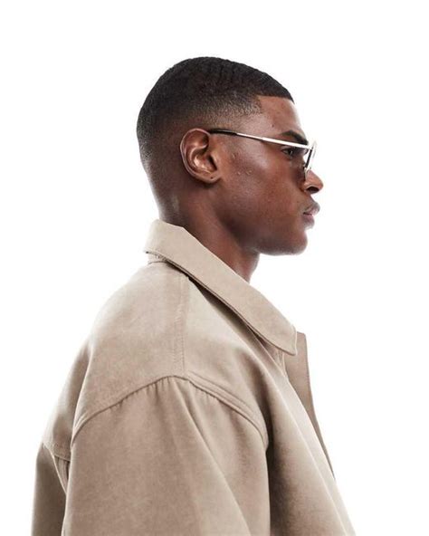 Asos Hexagon Aviator Sunglasses In White For Men Lyst Uk