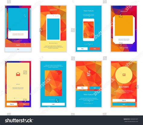 Mobile Screens User Interface Kit Modern Stock Vector Royalty Free 303049187 Shutterstock