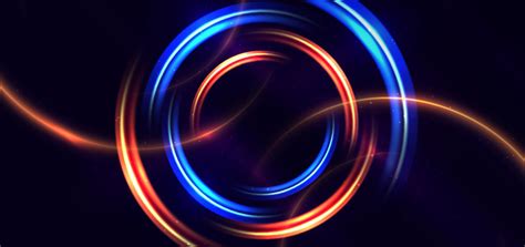 Abstract Technology Futuristic Neon Circle Glowing Blue And Orange
