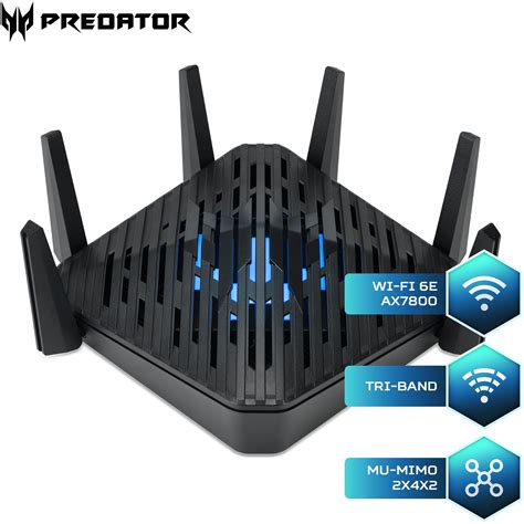 Router Gaming Wireless Acer Predator Connect W6 Ax7800 Tri Band Wi