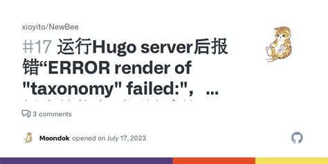 运行hugo Server后报错“error Render Of Taxonomy Failed，请问这是什么原因导致的