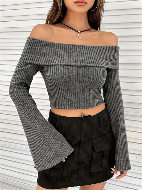 Off The Shoulder Knit Sweater Pattern